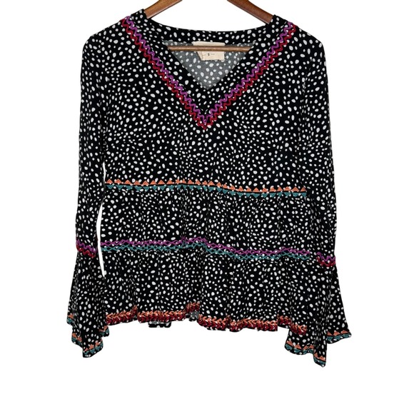 Savanna Jane | Tops | Savanna Jane Polka Dot Embroidered Long Sleeve ...